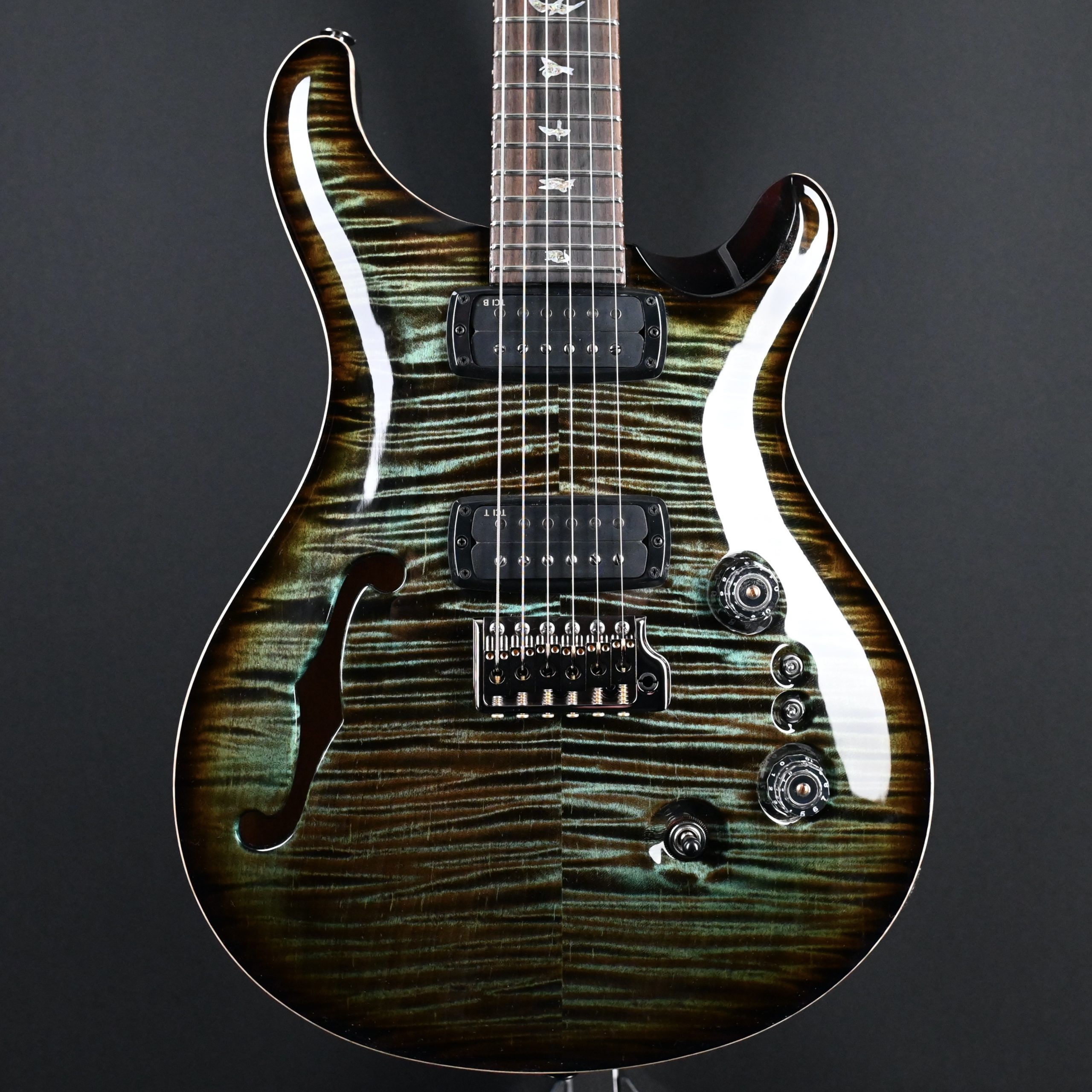 PRS Custom 24-08 Semi-Hollow 10-Top Slate Smokeburst #496 - Bay Tunes ...