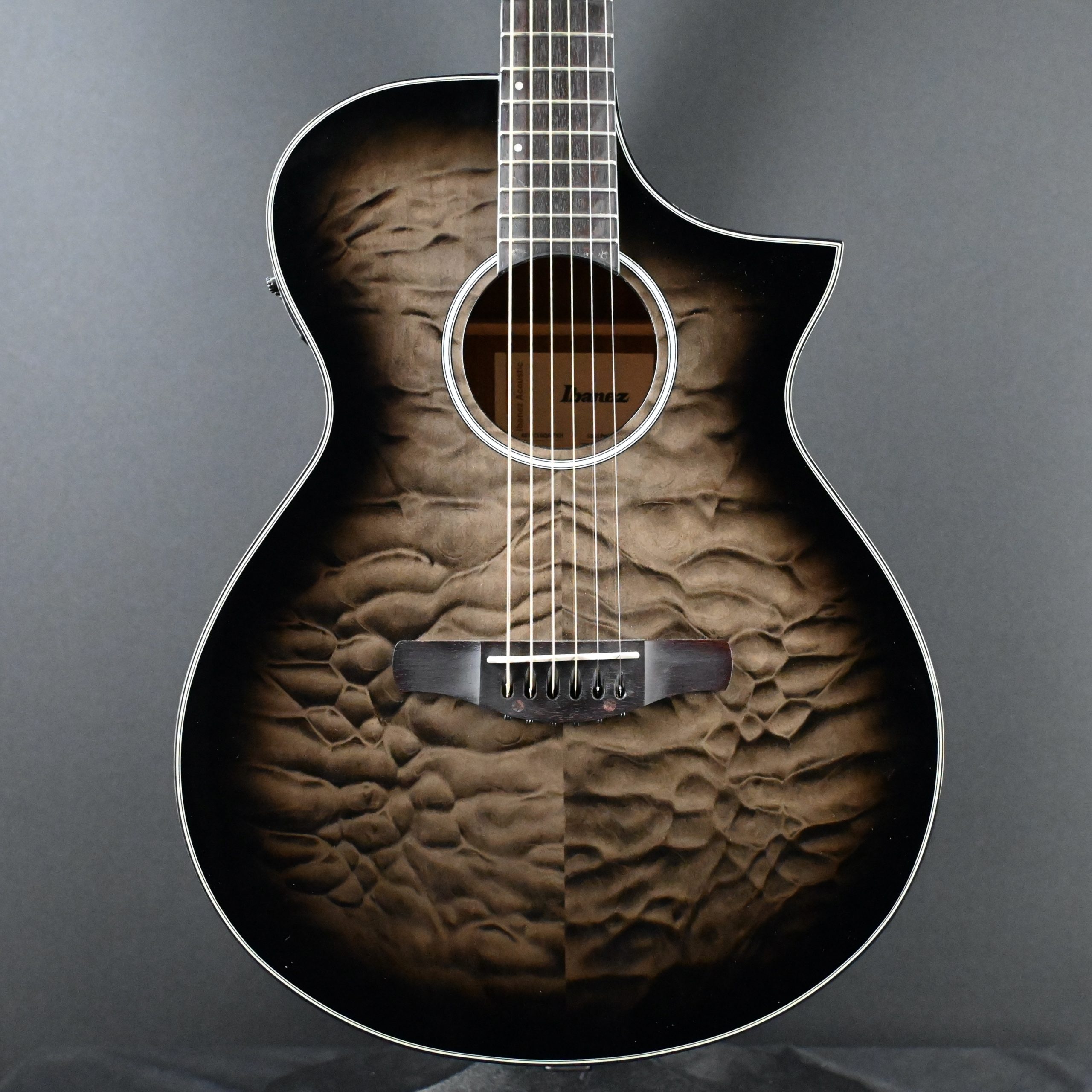 Ibanez AEWC16QA-TKH Transparent Black Sunburst #770 - Bay Tunes Guitars